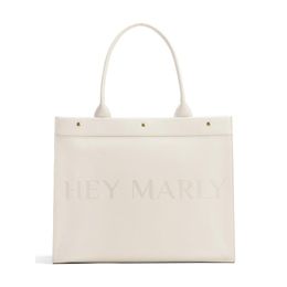 Hey Marly Leder-Schultertasche "Classy" in Creme - (B)41 x (H)34 x (T)16 cm - 47% | Damen-taschen