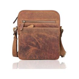 SPARWELL Leder-Umh&auml;ngetasche "Brody" in Cognac - (B)20,5 x (H)24 x (T)6,5 cm - 44% | Herrentaschen