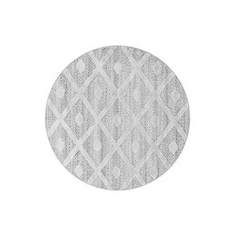 Mioli Hochflor-Teppich "Pisa" in Grau - 76% | Größe 120x120 cm |