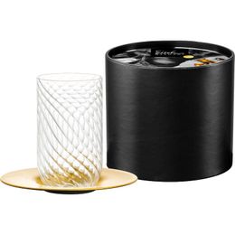 EISCH GERMANY Latte-Macchiato-Glas »TWIST« Becher/Kaffeegläser mit feiner Struktur transparent, goldfarben