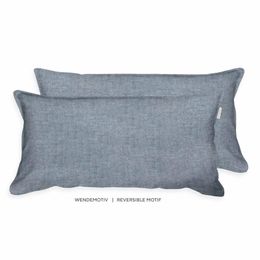 Tom Tailor HOME Kissenbezüge »new bedroom, Woven Melange, 40x40cm oder 40x80cm« mit Stehsaum und Markenreißverschluss Soft Navy Obermaterial: 40%...