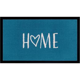 Hanse Home Fu&szlig;matte &raquo;Magne&laquo; rechteckig 5 mm H&ouml;he Schmutzfangmatte, T&uuml;rmatte, In- und Outdoor, Schrift, L&auml;ufer, waschbar petrol Obermaterial: 100%...
