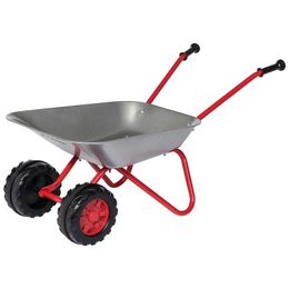 Rolly Toys Schubkarre &raquo;rollyMetallschubkarre, Double Tyre&laquo; f&uuml;r Kinder; Made in Europe silberfarben-rot