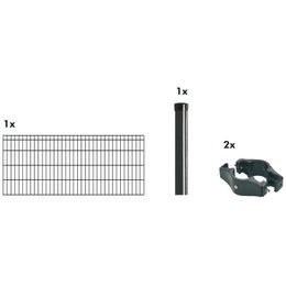 KRAUS Einstabmattenzaun »Dino-Trend-Z42« anthrazit, 80 cm hoch, 2 m Verlängerungsmatte, 1 Pfosten anthrazit