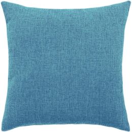 HOMING Dekokissen &raquo;River&laquo; Kissenh&uuml;lle ohne F&uuml;llung, 1 St&uuml;ck, uni, grobe Struktur blau + unifarben Obermaterial: 100% Polyester B/L: 45 cm x 45 cm