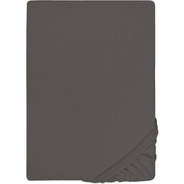 Biberna Spannbettlaken &raquo;Samy&laquo; hochwertiges Jersey-Elasthan f&uuml;r Topper geeignet dunkelgrau Obermaterial: 95% Baumwolle, 5% Elasthan