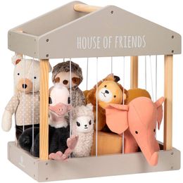 Musterkind Aufbewahrungsbox &raquo;Pl&uuml;schtier-Box House of Friends, warmgrau/natur&laquo; aus Holz, FSC - sch&uuml;tzt Wald warmgrau/natur