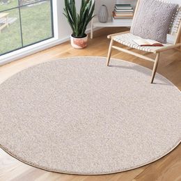 the carpet Teppich &raquo;Natal&laquo; rund 5 mm H&ouml;he Wohnzimmer Teppich robust Filz-R&uuml;cken Beige Obermaterial: 100% Polypropylen &Oslash; 120 cm 1 Stk.