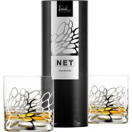 EISCH GERMANY Whiskyglas »NET« Mit Echtsilber veredelte Glasserie transparent, silberfarben