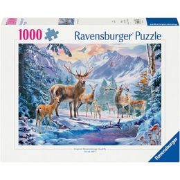 Ravensburger Puzzle »Rehe und Hirsche im Winter« Made in Germany bunt