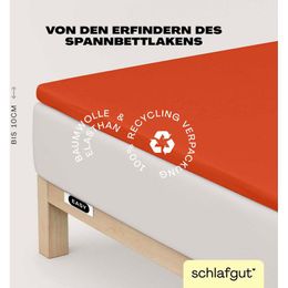 Schlafgut Spannbettlaken &raquo;EASY Jersey Elasthan Topper&laquo; MADE IN GREEN by OEKO-TEX Red Mid Obermaterial: 95% Baumwolle, 5% Elasthan
