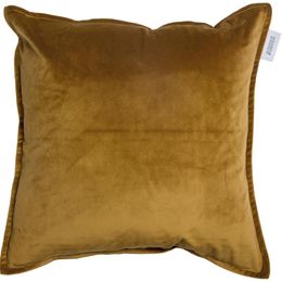 Sch&ouml;ner Wohnen Kollektion SCH&Ouml;NER WOHNEN-KOLLEKTION Dekokissen &raquo;Dolce&laquo; Samtnachbildung mit Stehsaum caramel + unifarben Obermaterial: 71% Polyester, 29% Baumwolle B/L: 45 cm...