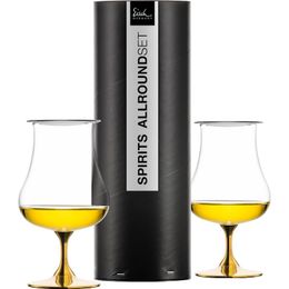 EISCH GERMANY Schnapsglas »GENTLEMAN« Allround Spirituosengläser mit Aromadeckel transparent, goldfarben