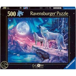Ravensburger Puzzle »Glow in the Dark, Wolf im Nordlicht« Made in Germany bunt
