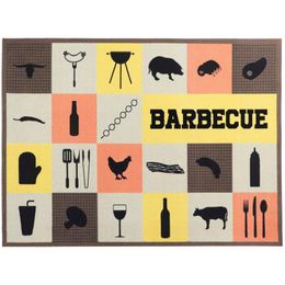PRIMAFLOR-IDEEN IN TEXTIL Fußmatte »BBQ Grillunterlage BARBECUE CHECKS, Made in Belgium« rechteckig 5 mm Höhe Grillmatte ideal als Bodenschutz, mit...
