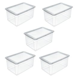 keeeper Aufbewahrungsbox »bea, 5er Set, mit Air Control-System 43L, 59 x 39 x 27 cm« Air-Control-System, stapelbar transparent