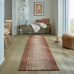 FLAIR RUGS L&auml;ufer &raquo;Jute Ombre&laquo; rechteckig 8 mm H&ouml;he rot Jute, Kunstfaser, Wolle