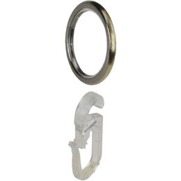 Liedeco Gardinenring &raquo;Gardinenring, Stilring, Ringe f&uuml;r Gardinenrohre 16 mm "Esperanca"&laquo; Gardinenring mit Faltenlegehaken messingfarben/schwarz &Oslash;...