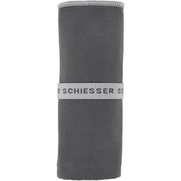 Schiesser Sporthandtuch &raquo;Mario aus hochwertiger Mikrofaser&laquo; mit Kontrastsaum und Logo-Print grau Microfaser, Mikrofaser