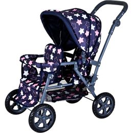KNORRTOYS Zwillingspuppenwagen »Big Twin - star blue pink« star blue pink