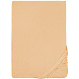 Biberna Spannbettlaken &raquo;Pepe&laquo; weicher Frottee-Stretch orange Obermaterial: 80% Baumwolle, 20% Polyester B/L: 200 cm