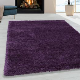 Ayyildiz Teppiche Hochflor-Teppich &raquo;FLUFFY 3500&laquo; rechteckig 50 mm H&ouml;he Langflor, Shaggy, uni, robust, auch in rund erh&auml;ltlich, Wohnzimmer lila Polypropylen (PP)