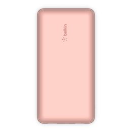 Belkin Powerbank »BoostCharge 20.000mAh Powerbank 15 Watt zum Laden von 3 Geräten« 1x USB-C, 2x USB-A, Power für bis zu 78 Stunden Rosa LED's...