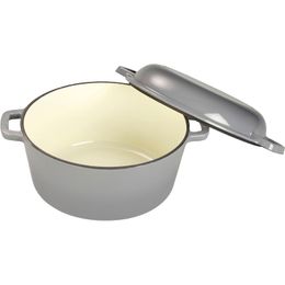 ECHTWERK Kochtopf &raquo;(Schmortopf und Servierpfanne) 2-in-1 Set&laquo; Set, Emaille Gusseisen grau
