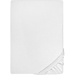 Biberna Spannbettlaken &raquo;Samy&laquo; hochwertiges Jersey-Elasthan f&uuml;r Topper geeignet wei&szlig; Obermaterial: 95% Baumwolle, 5% Elasthan