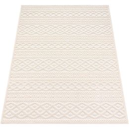 Paco Home Teppich &raquo;Cotton 231&laquo; rechteckig 10 mm H&ouml;he Uni-Farben, Hoch-Tief Effekt, boho, In- und Outdoor geeignet beige Polypropylen