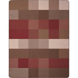 Biederlack Wohndecke &raquo;Casual Quad&laquo; mit klassischem Karo, mit Ziersich rot Obermaterial: 58% Baumwolle, 35% Polyacryl, 7% Polyester B/L: 150 cm x...