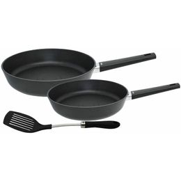 ELO Pfannen-Set &raquo;Bratpfannen-Set Smart Wave&laquo; Aluminium Set, je 1 x Pfanne &Oslash; 20 cm, 1 L; &Oslash; 24 cm, 1, 6 L; 1 Pfannenwender, 3 Stk. tlg. F&uuml;r alle...