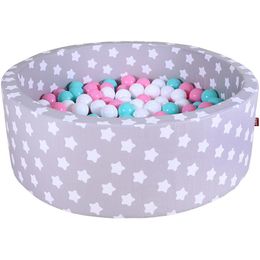 KNORRTOYS Bällebad »Soft, Grey White Stars« mit 300 Bällen rose/creme/lightBlue; Made in Germany Grey White Clouds