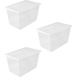keeeper Aufbewahrungsbox »bea, 3er Set, mit Air Control-System 52L, 59 x 39 x 35 cm« Air-Control-System, stapelbar transparent