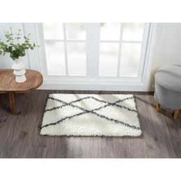 MyFlair M&Ouml;BEL & ACCESSOIRES Hochflor-Teppich &raquo;My Shaggy Raute&laquo; rechteckig 37 mm H&ouml;he Shaggy, Scandi Rauten Design, leicht gl&auml;nzend, extra flauschig...