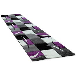 Paco Home Teppich &raquo;Diamond 665&laquo; rechteckig 17 mm H&ouml;he Karo Muster, 3D-Design, auch als L&auml;ufer, Wohnzimmer, Schlafzimmer lila Obermaterial: 100%...