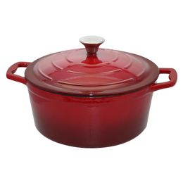 ELO Kochtopf &raquo;Kirschrot Gusseisen Topf 26 cm&laquo; Topf inkl. Deckel, 2 Stk. tlg. Edelstahl Gusseisen rot