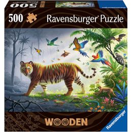 Ravensburger Puzzle &raquo;Wooden, Tiger im Dschungel&laquo; Made in Europe bunt