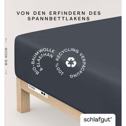 Schlafgut Spannbettlaken &raquo;PURE BOXSPRING in Gr. 90x200, 140x200 oder 180x200, f&uuml;r Boxspringbett&laquo; aus Bio-Baumwolle, f&uuml;r Matratzen bis 40 cm H&ouml;he,...