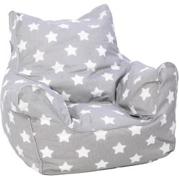 KNORRTOYS Sitzsack &raquo;Grey White Stars&laquo; f&uuml;r Kinder; Made in Europe wei&szlig;