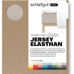 Schlafgut Spannbettlaken &raquo;EASY Jersey Elasthan Boxspring&laquo; MADE IN GREEN by OEKO-TEX beige Jersey, Obermaterial: 95% Baumwolle, 5% Elasthan