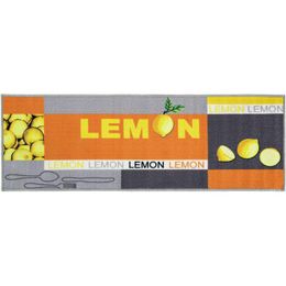 ANDIAMO K&uuml;chenl&auml;ufer &raquo;Lemon&laquo; rechteckig 5 mm H&ouml;he Motiv Zitronen, mit Schriftzug, Gr&ouml;&szlig;e 50x150 cm, K&uuml;che gelb Obermaterial: 100% Polyamid B : 50 cm...