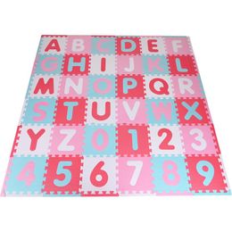 KNORRTOYS Puzzle »Alphabet + Zahlen, Pink-rosa« Puzzlematte, Bodenpuzzle bunt