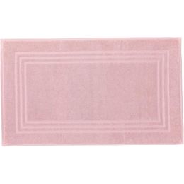 Kleine Wolke Badematte &raquo;Lodge&laquo; H&ouml;he 80 mm beidseitig nutzbar Badteppich, Frottier-Qualit&auml;t, Uni Farben, mit Bord&uuml;re rosa Baumwolle