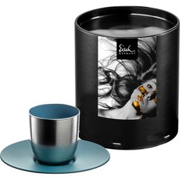 EISCH GERMANY Espressoglas »COSMO COLLECT« Handveredeltes Kaffee-Set in Geschenkröhre silberfarben, petrol