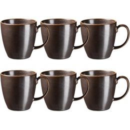 Mäser MÄSER Becher »POWERFUL, Kaffeebecher Set, Porzellan« Schwarz / Braun
