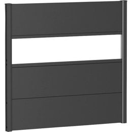 BioHort Sichtschutzelement 3 Metall-Paneele, 1 Acrylglas-Paneel und 2 Schienen, LxH: 96x91 cm silberfarben-metallic
