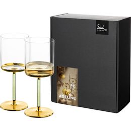 EISCH GERMANY Weißweinglas »ADELINE« Trinkglas mit Edelmetall in Geschenkverpackung transparent, goldfarben, grün