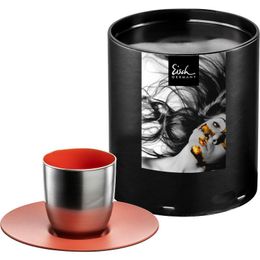 EISCH GERMANY Espressoglas »COSMO COLLECT« Handveredeltes Kaffee-Set in Geschenkröhre silberfarben, koralle