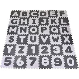 KNORRTOYS Puzzle »Alphabet + Zahlen, grau-weiß« Puzzlematte, Bodenpuzzle grau/weiß